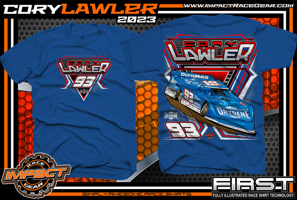 Cory Lawler 93 Tee Shirt - Blue – Official Site of Cory Lawler Racing